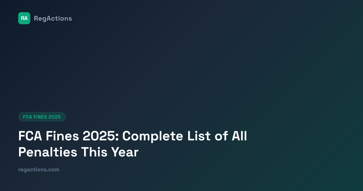 FCA Fines 2025 | Complete List of Financial Conduct Authority Penalties